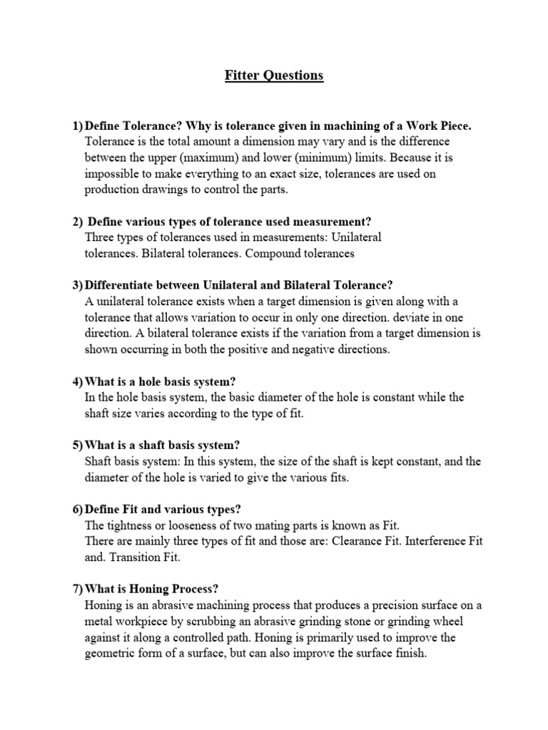 Fitter | PDF | Engineering Tolerance | Crafts