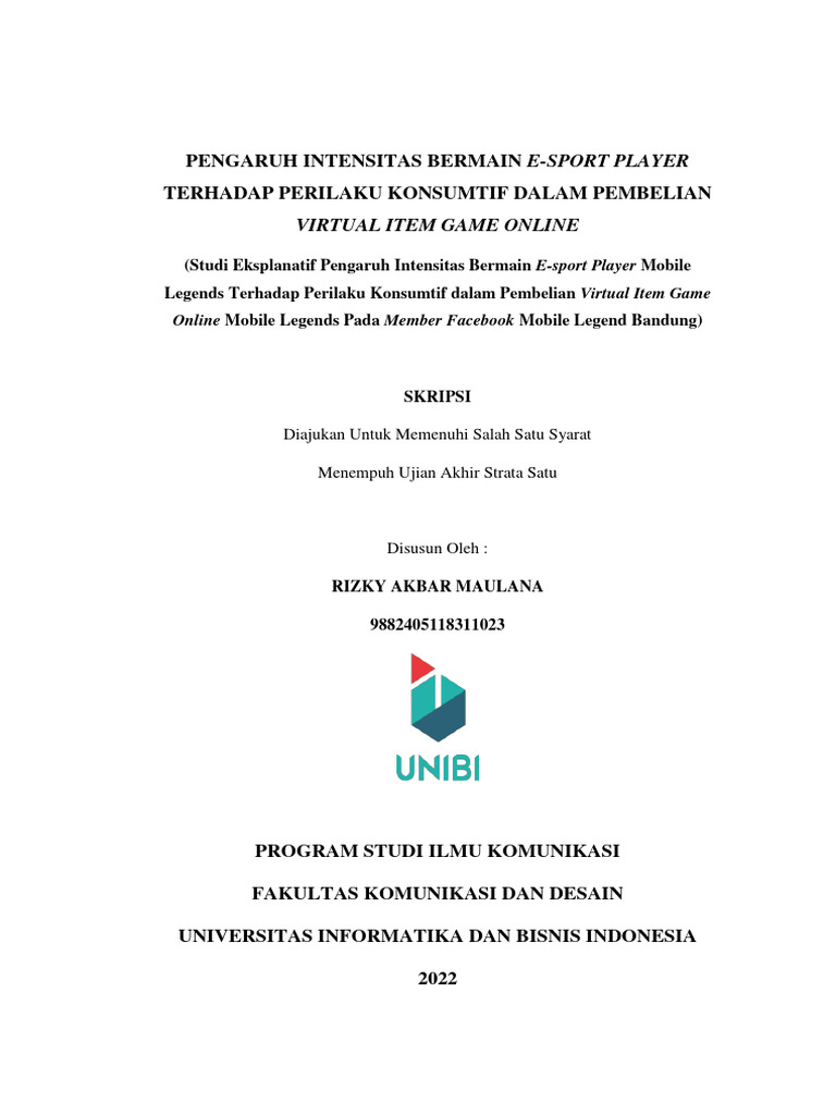 Contoh Skripsi Rizki Akbar BAB 1-5 | PDF | Game & Aktivitas