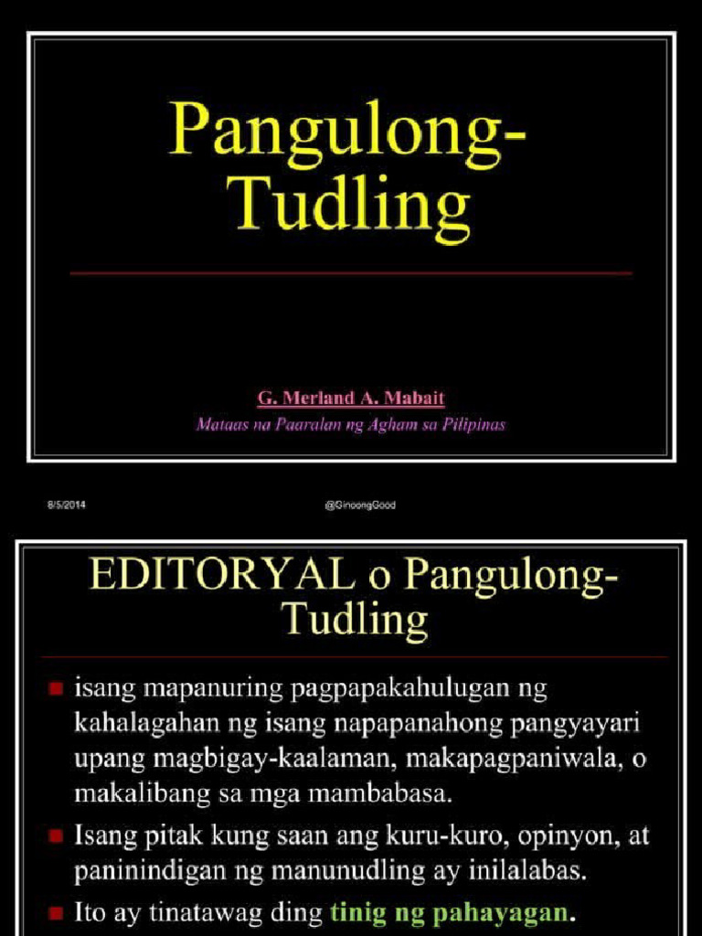Pagsulat NG Pangulongtudling Editorial | PDF