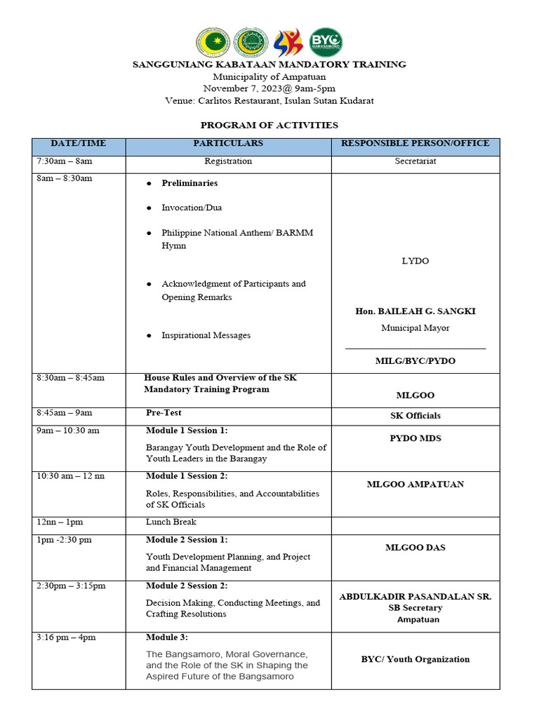 SKMT 2023 Program Ampatuan | PDF