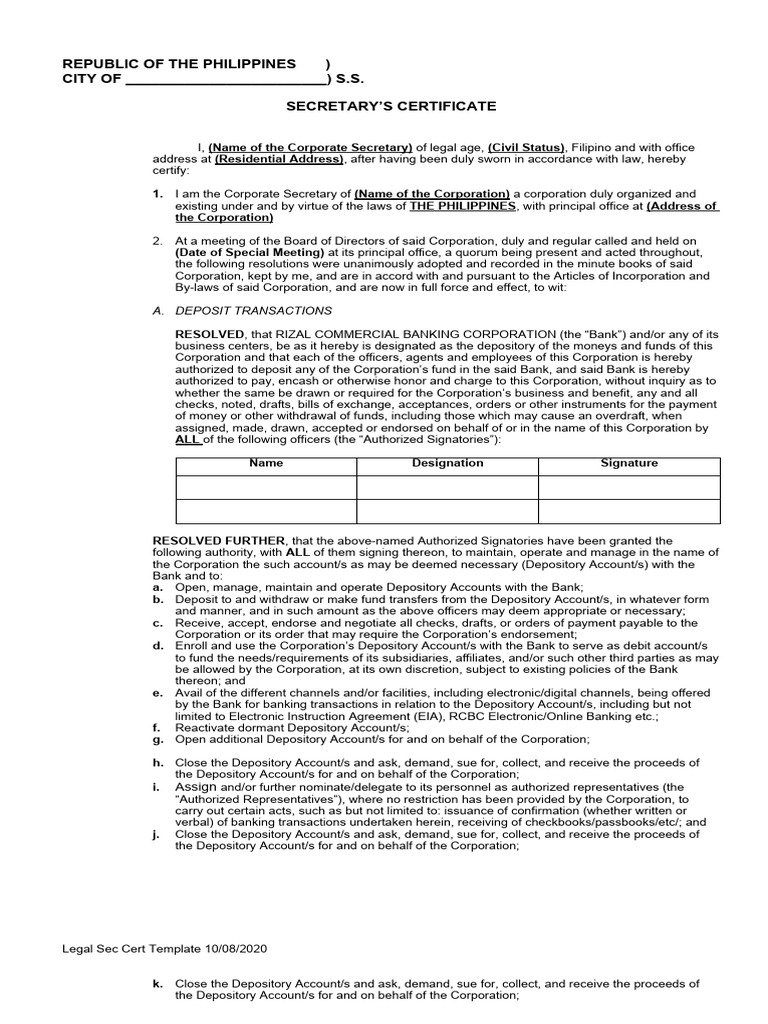 Bank Opening - RCBC | PDF | Banks | Cheque