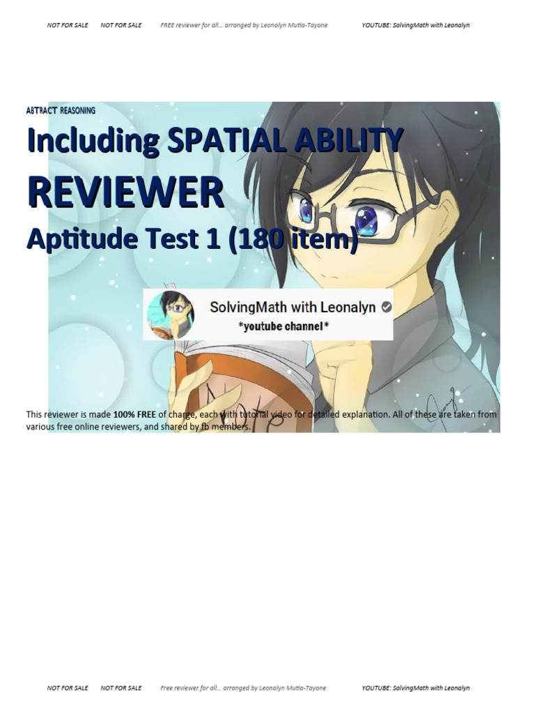 180 Abstract and Spatial Reasoning Reviewer PART 1 | PDF | Cognition ...