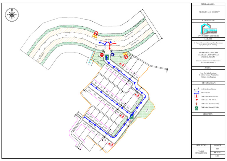 020.layout Jalur Evakuasi Perumahan Mutiara Mas Regency Lalin | PDF