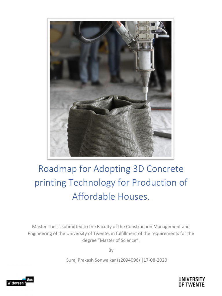 Roadmap For Adopting 3D Concrete Printing Technology For Production of ...