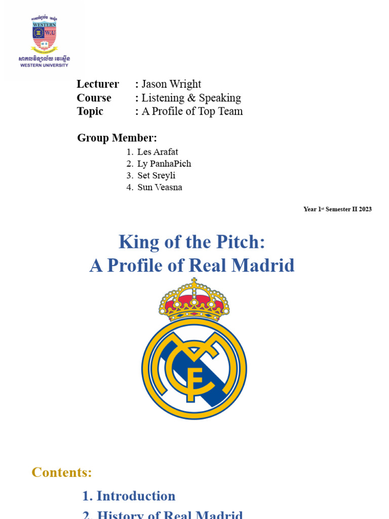 A Profile of Real Madrid | PDF | Football Codes | Association Football Clubs