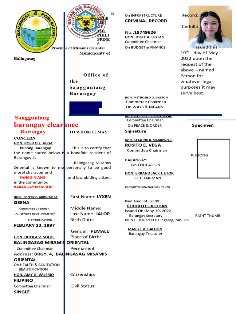 Barangay New Format | PDF | Justice | Crime & Violence