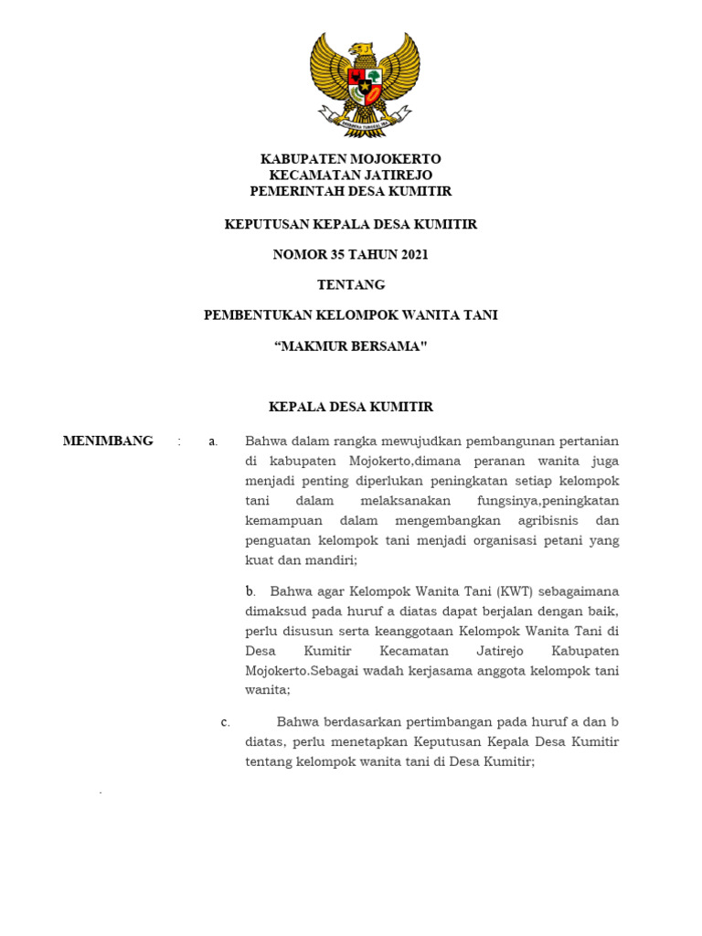 SK Kelompok Wanita Tani KWT Desa Kumitir Tahun 2021 L8e4zj 35 SK KWT Makmur Bersama Tahun 2021 ...