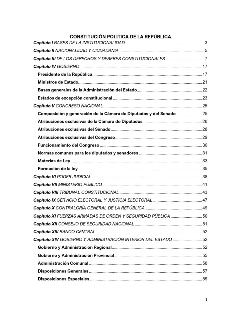 Constitución Política De La República Pdf Estado Política