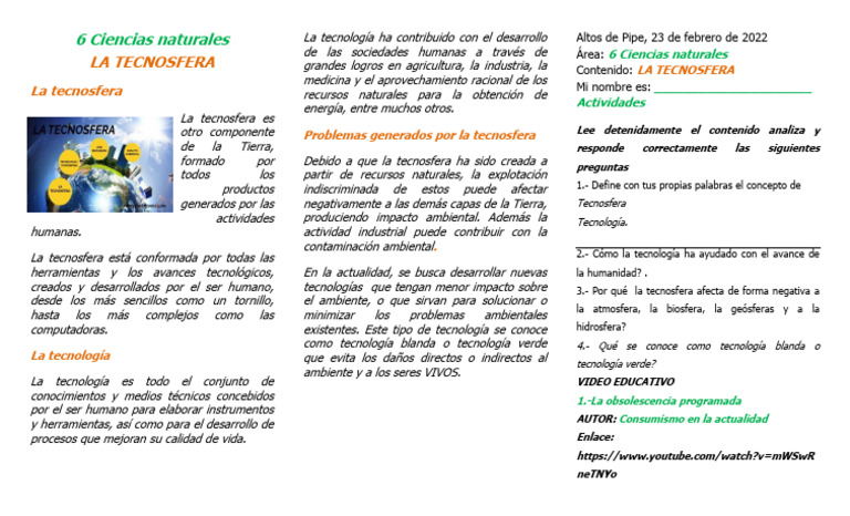 6 La Tecnosfera | PDF | Entorno natural | Ciencias de la Tierra