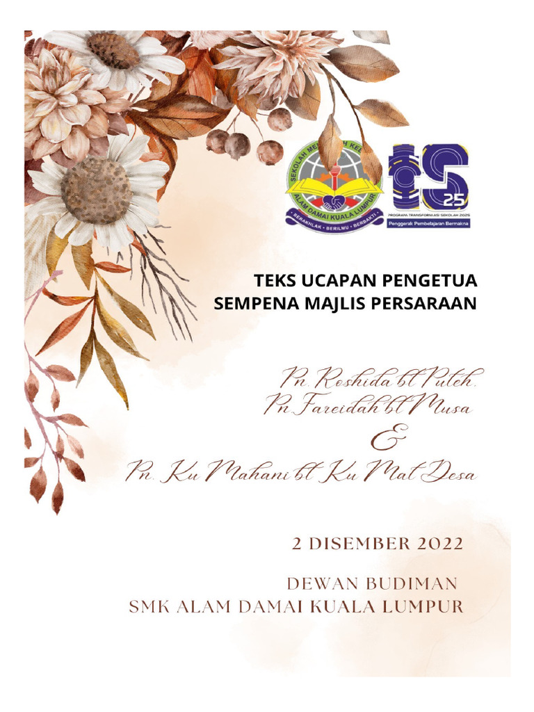 Teks Ucapan Pengetua Sempena Persaraan | PDF