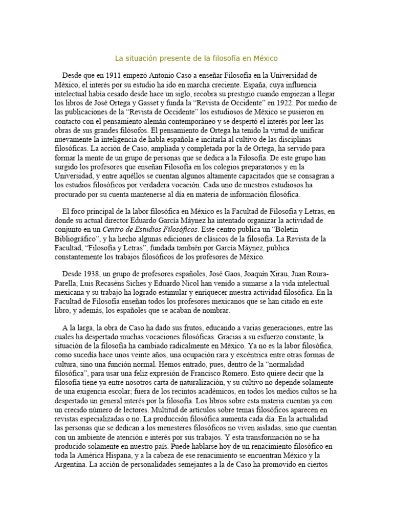 Samuel Ramos Parte Final Historia de La Filosofia en México | PDF | México
