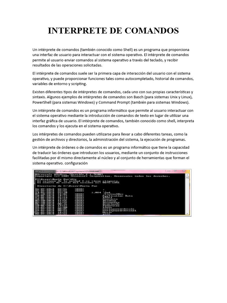 INTERPRETE DE COMANDOS | PDF