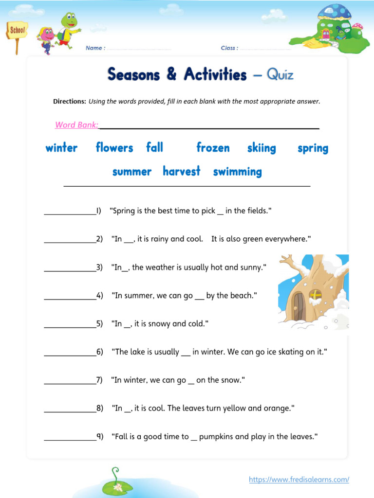 Seasons Activities Quiz | PDF