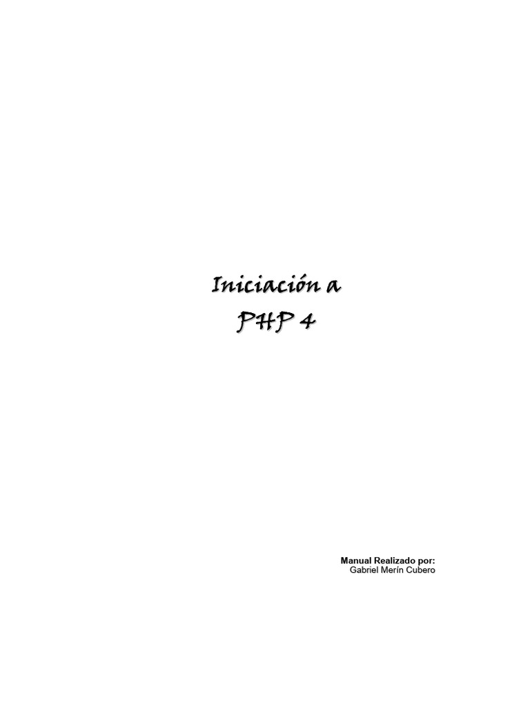 Manual_PHP_4 | PDF | Php | Cadena (informática)