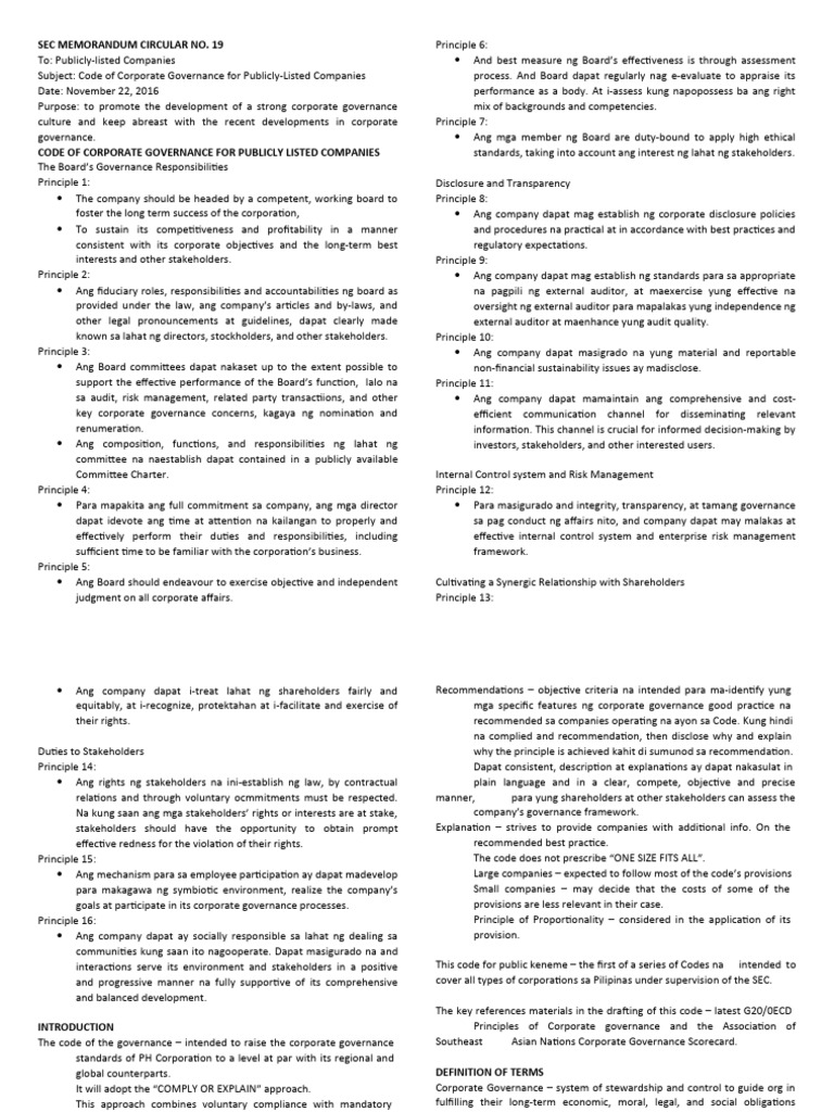 Sec - Governance Reviewer | PDF | Corporate Governance | Governance