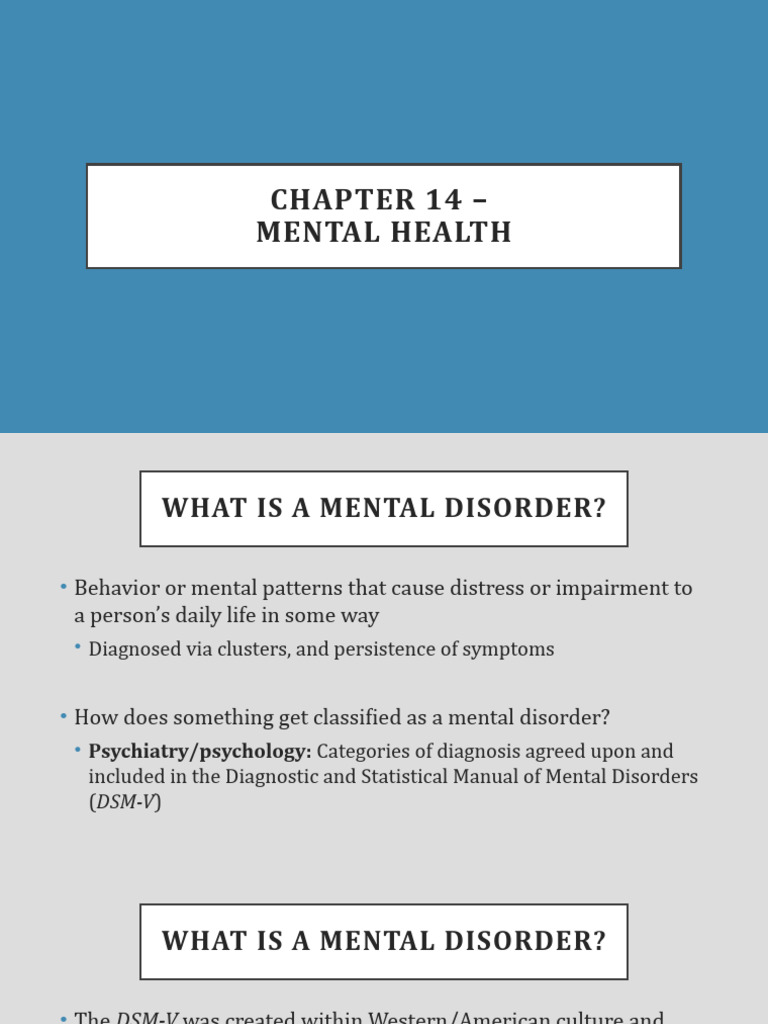 Chapter 14 - Mental Health | PDF