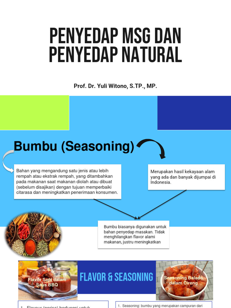 Materi 2. PENYEDAP MSG DAN PENYEDAP ALAMI | PDF