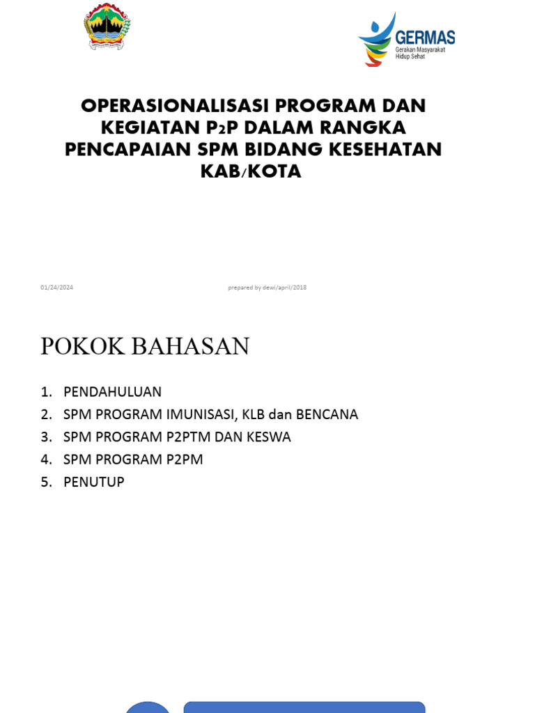Operasionalisasi Program Dan Kegiatan P2P Dalam Rangka Pencapaian SPM | PDF