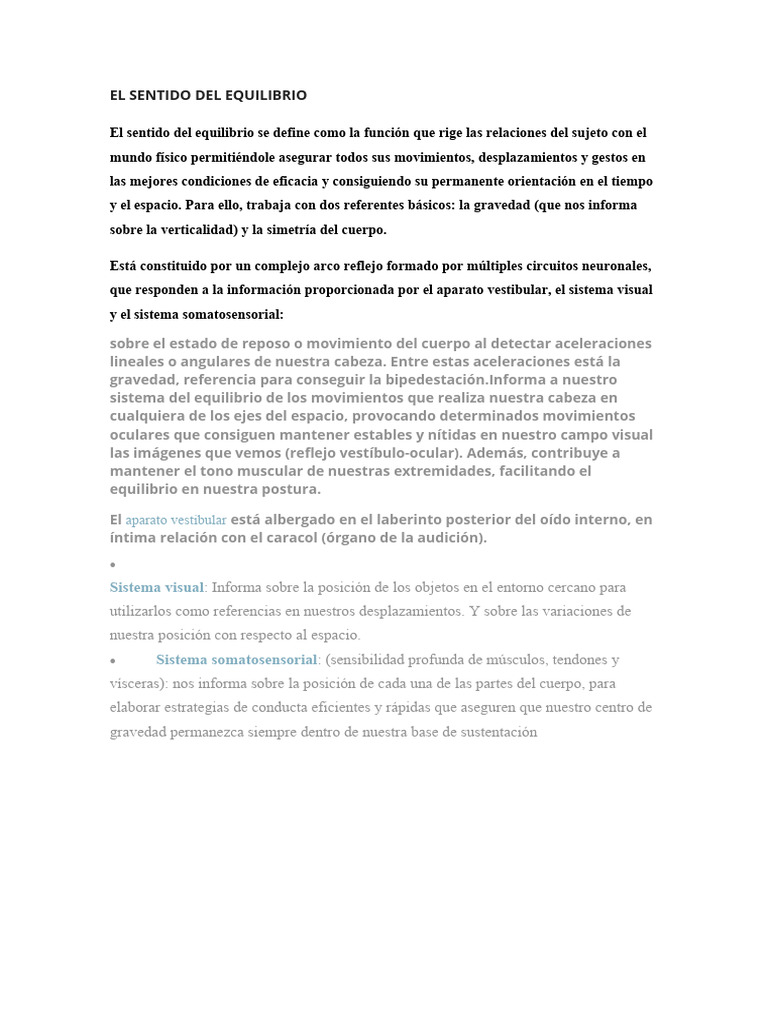 El Sentido Del Equilibrio | PDF El Sentido Del Equilibrio | PDF