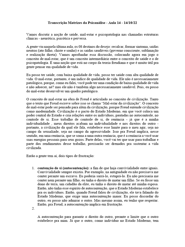 Compilado 2 CP - Matrizes | PDF | Sigmund Freud | Espectro do autismo