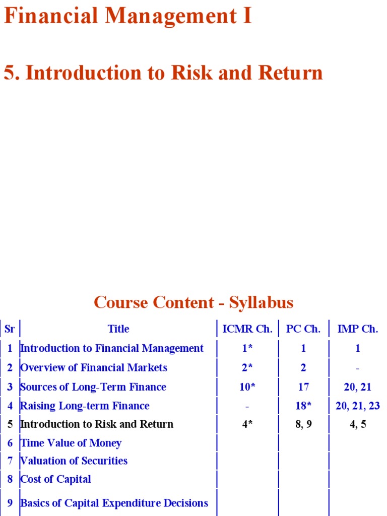 Introduction To Risk and Return | PDF | Capital Asset Pricing Model ...