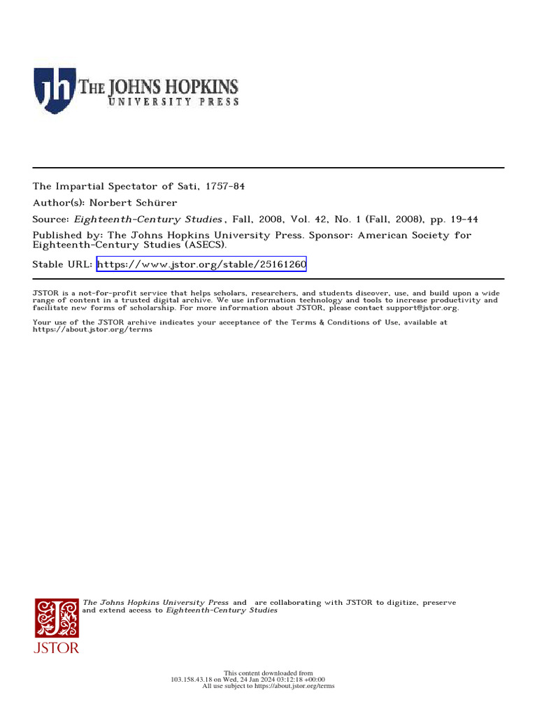 Schrer ImpartialSpectatorSati 2008 | PDF | British Raj | Emotions