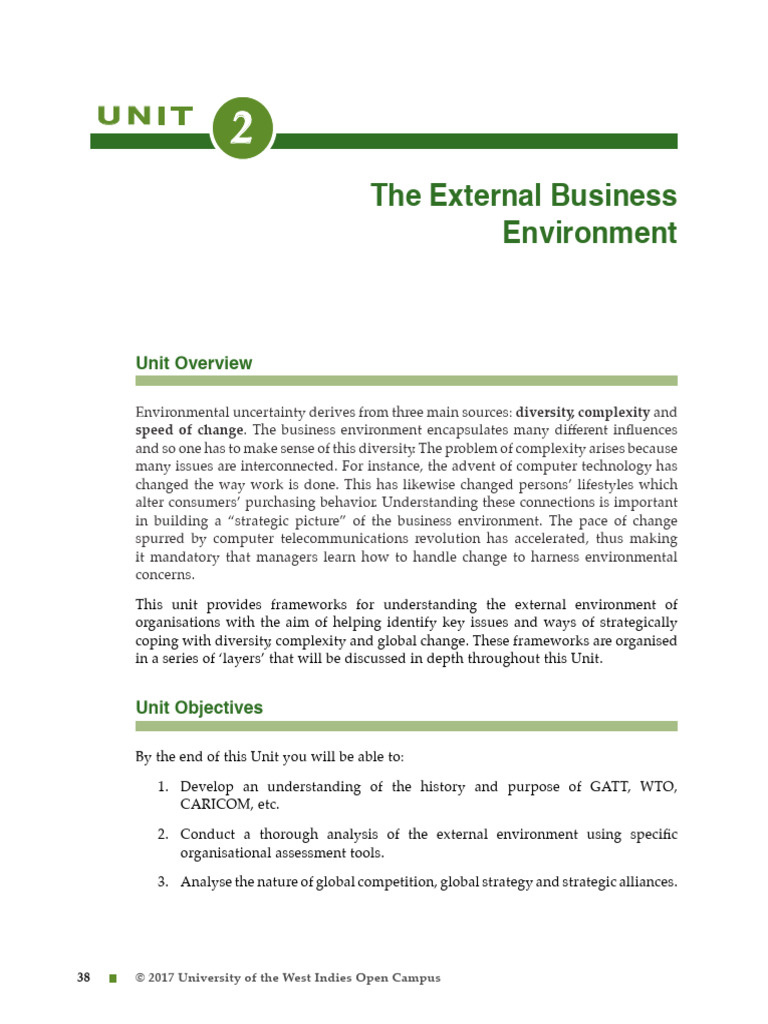 2020:21 Unit 2 - The External Business Environment | PDF | World Trade ...