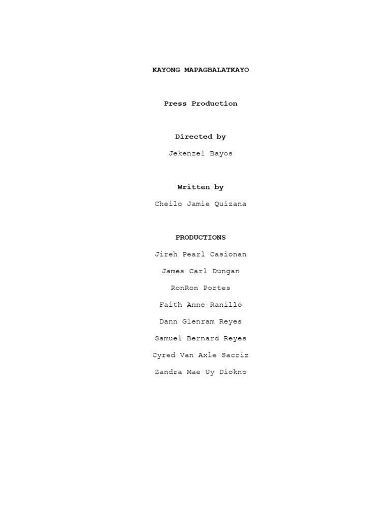 Kayong Mapagbalatkayo - Spec Script | PDF