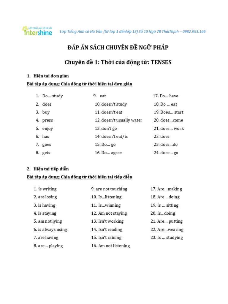 Dap An Sach Chuyen de (Danh Cho Hs Cap 2 Và 3) | PDF