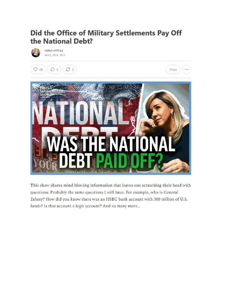 Fake People Falsely Claiming They Wrote Off US Debt | PDF