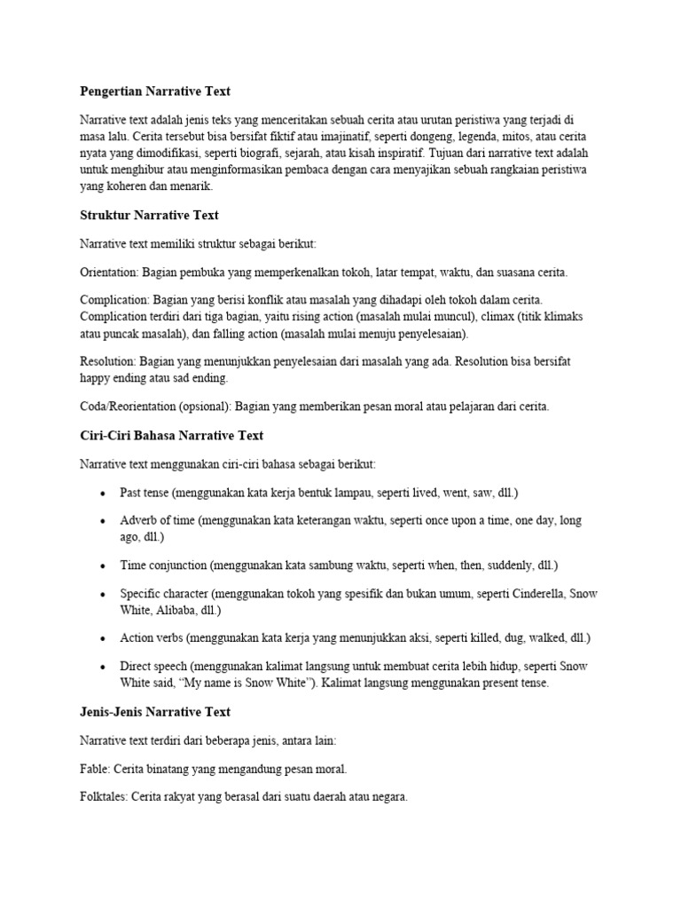 Materi Narrative Text | PDF