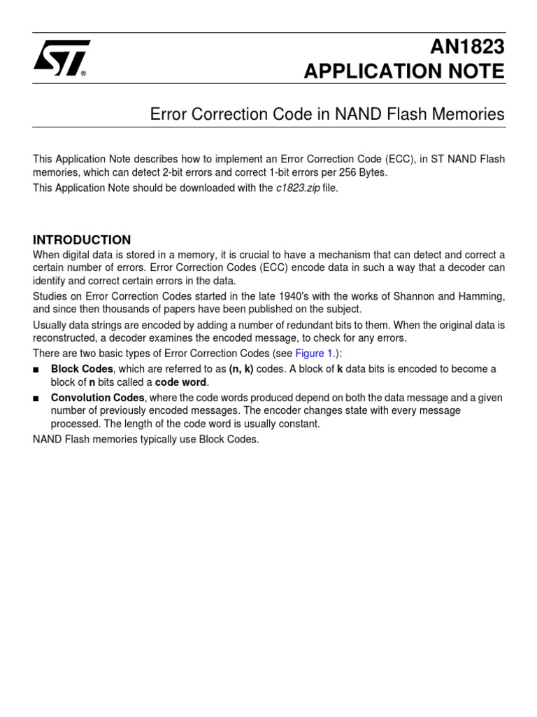 Ecc in Nand Flash | PDF | Error Detection And Correction | Telecommunications