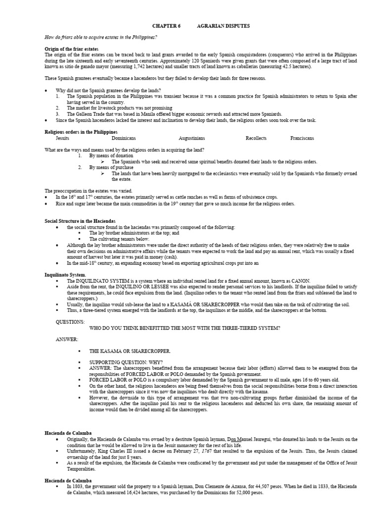 LWR.M.Chapter.6.The Agrarian Dispute | PDF | Leasehold Estate | Renting