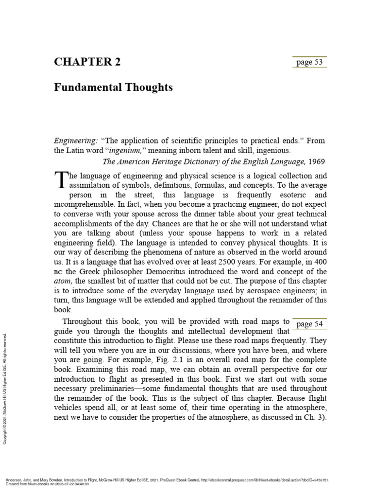 Introduction To Flight - (Chapter 2 Fundamental Thoughts 53) | PDF ...