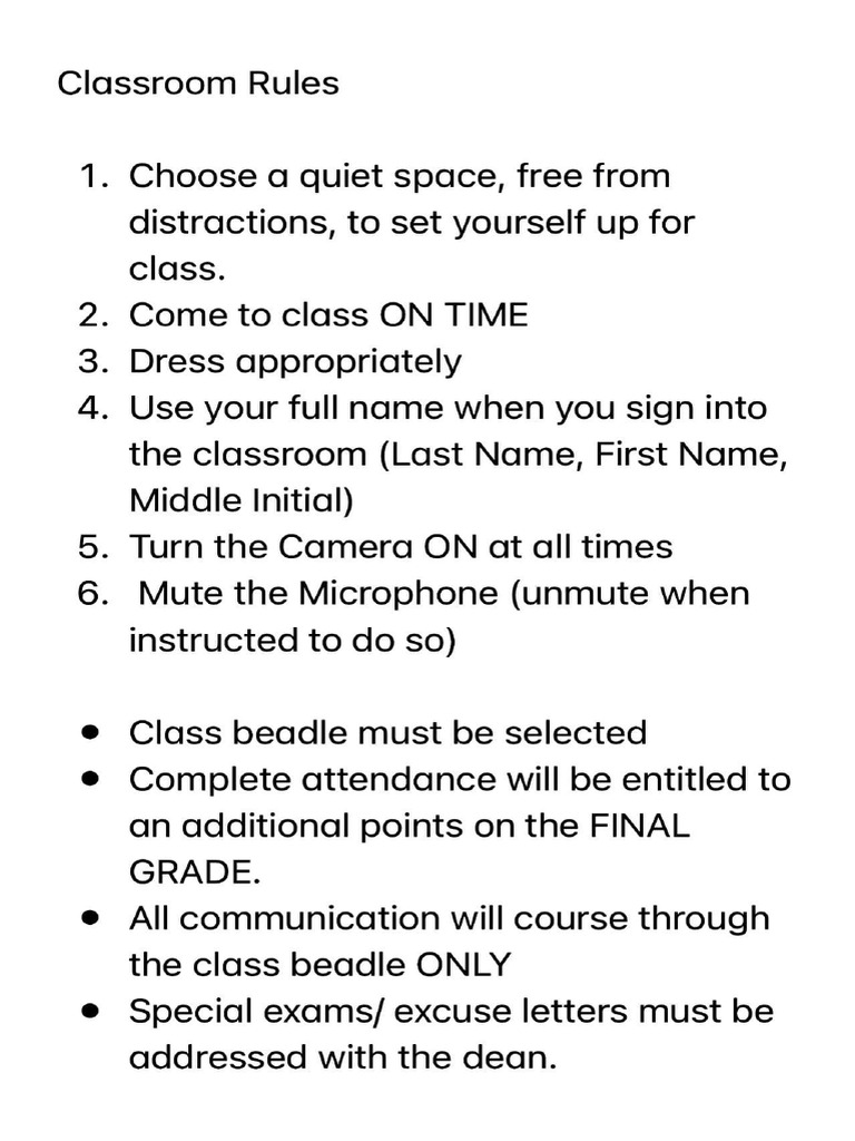 Classroom Rules | PDF