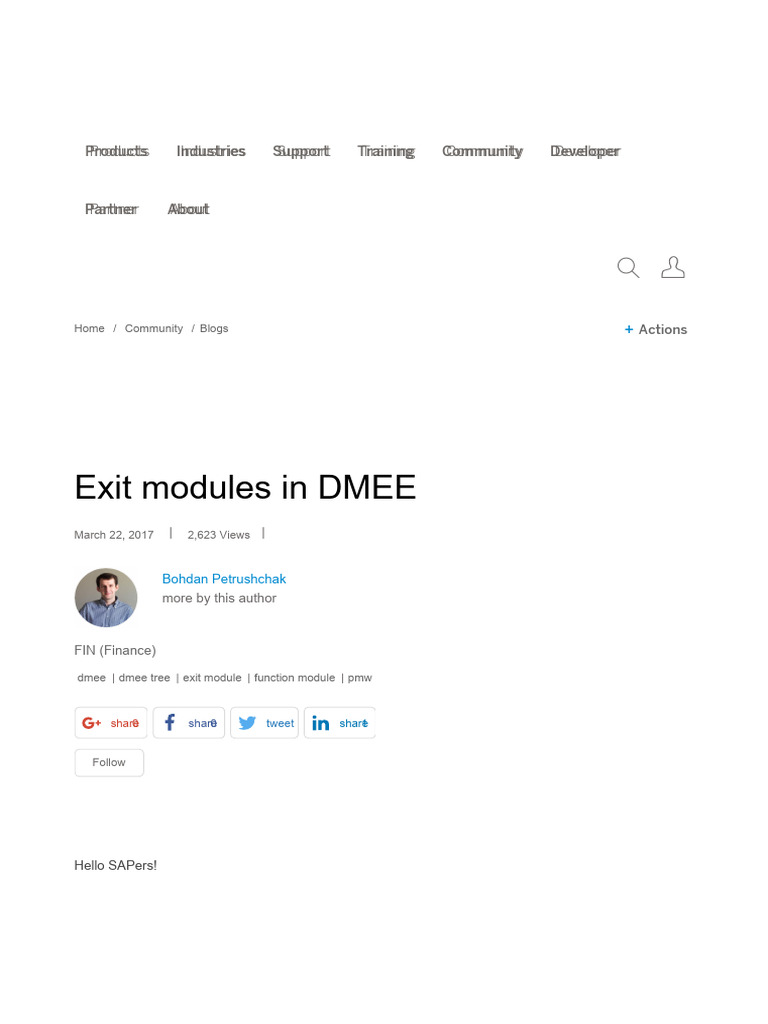 Exit Modules in DMEE SAP Blogs | PDF | Parameter (Computer Programming) | Interface (Computing)