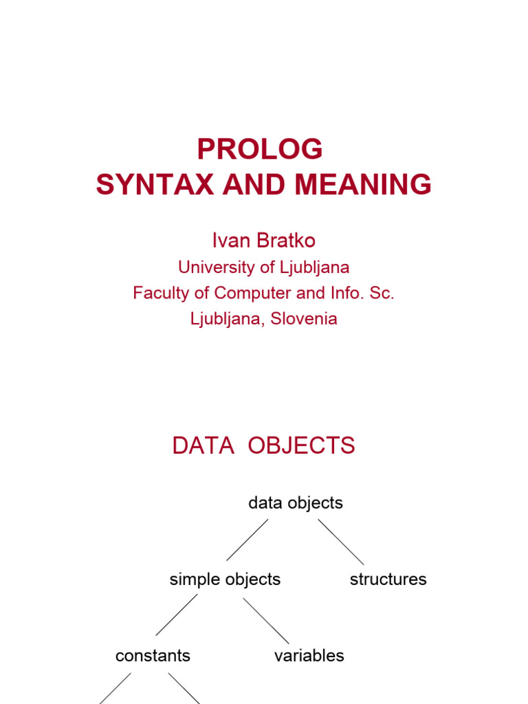62 2 PROLOG Syntax and Meaning PPJSP | PDF | Software Development | Logic