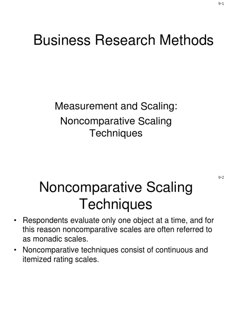 Business Research Methods: Measurement and Scaling: Noncomparative ...