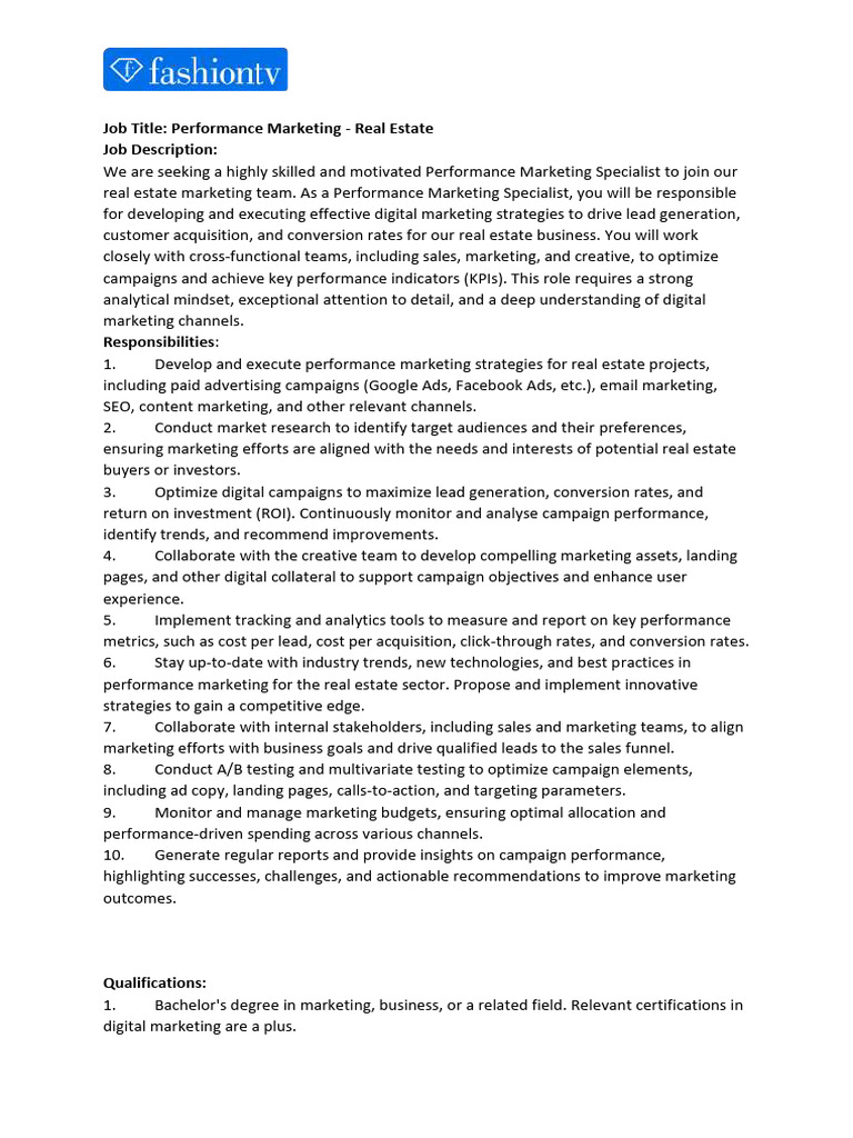 Performance Marketing Pdf Digital Marketing Marketing