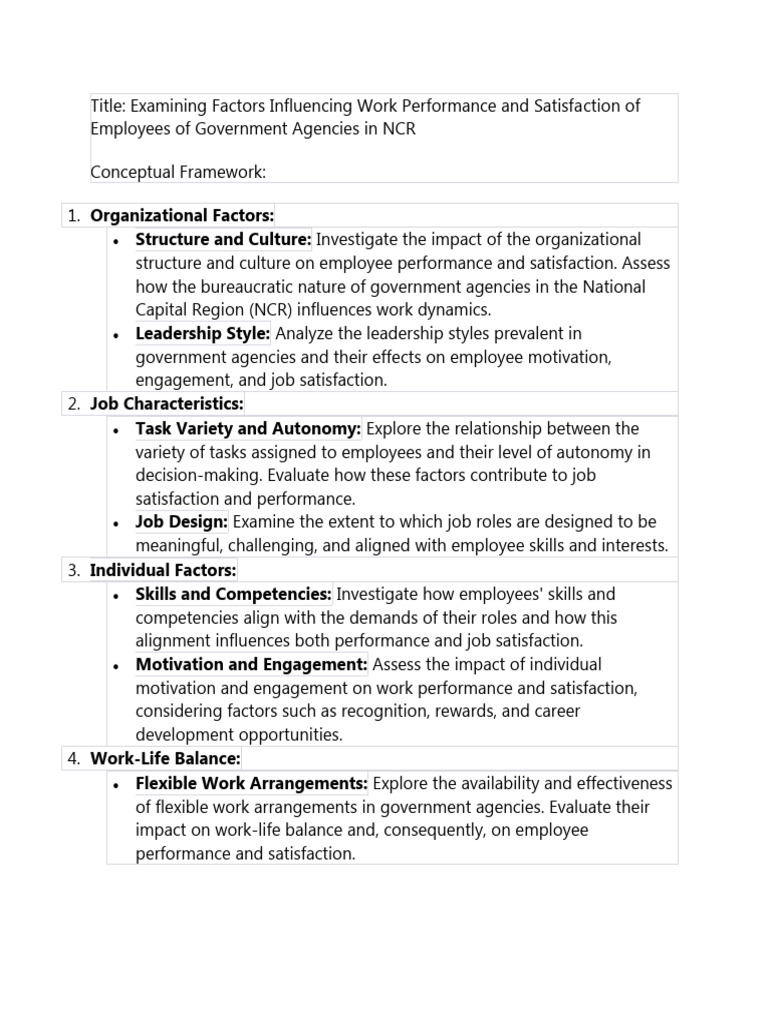 Conceptual Framework Eme | PDF | Job Satisfaction | Employment