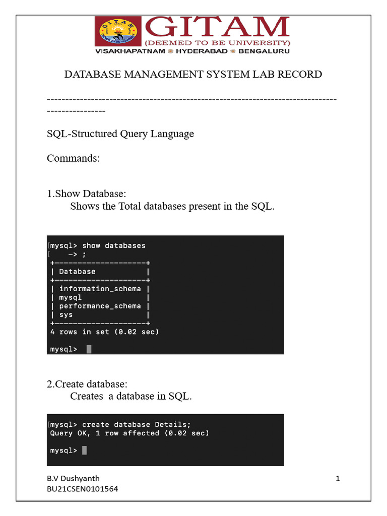 Dbms Record | PDF | Table (Database) | Databases Dbms Record | PDF | Table (Database) | Databases
