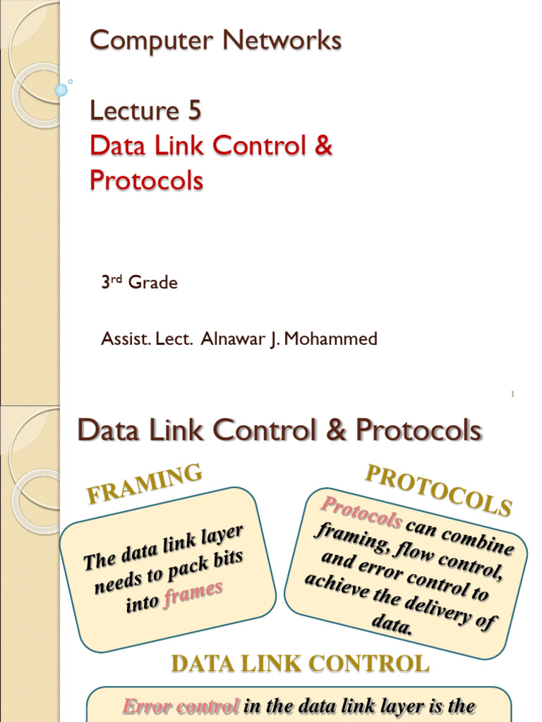 Lecture 5 - Data Link Control | PDF | Communications Protocols | Computer Networking