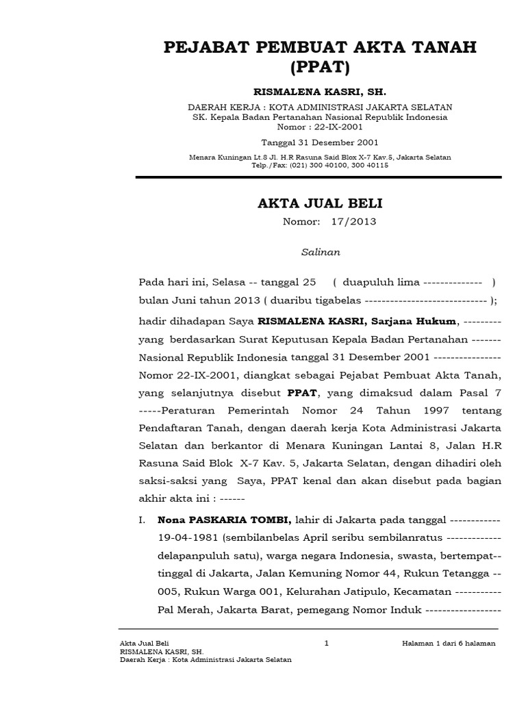 Format Ajb Rumah Susun | PDF