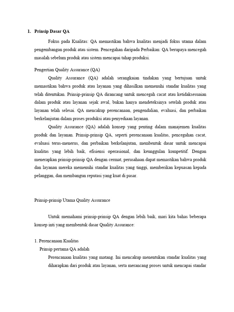 Prinsip Dasar Qa Qc Qi Cqi Tqm Pdf