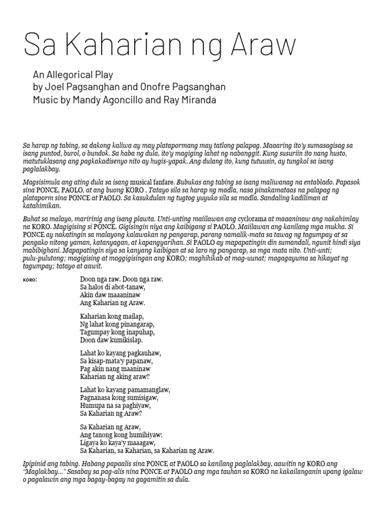 Script - Sa Kaharian NG Araw | PDF