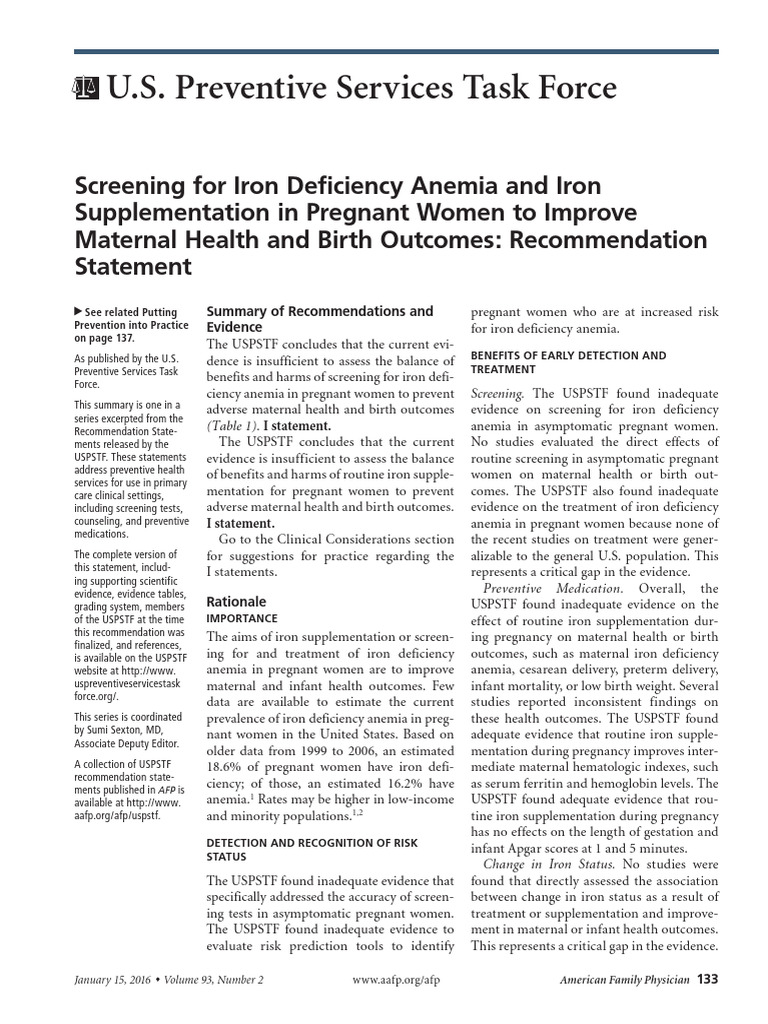 Iron | PDF | Pregnancy | Anemia