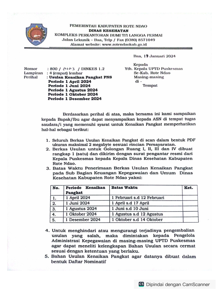 Surat Usulan KP 2024 | PDF