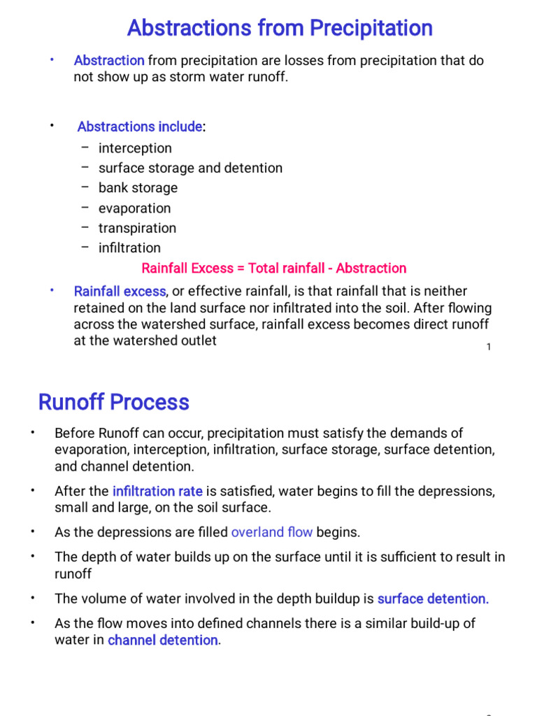 1 5 Abstraction | PDF | Surface Runoff | Evapotranspiration