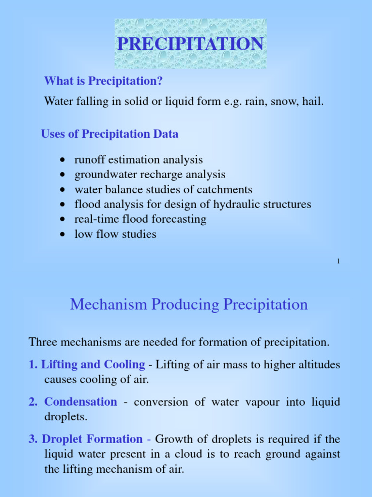 1 3 Precipitation | PDF | Precipitation | Rain