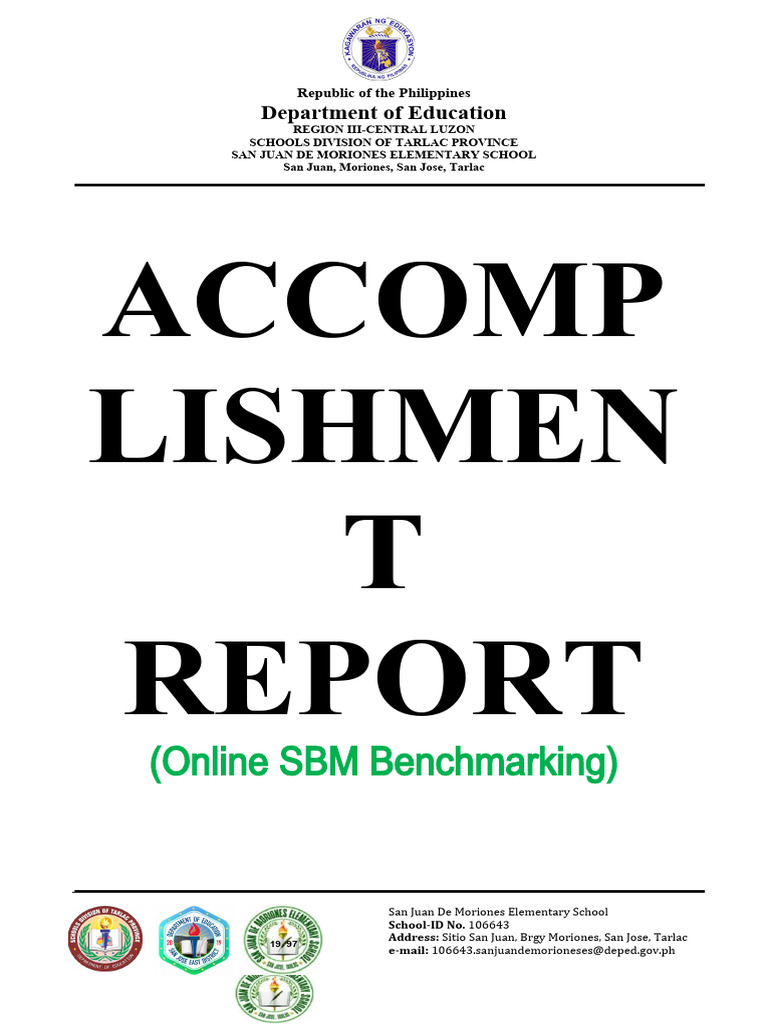 Accomplishment Report Online SBM Benchmarking | PDF | Learning